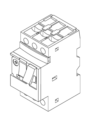TeSys GV2 - TeSys GV2ME circuit breaker with built in aux. Contact - 3D ...