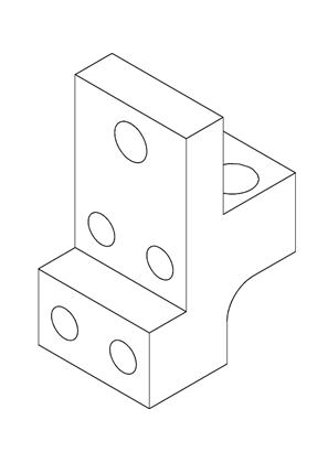 Distribution connector for 4 rigid cable; Accessorie INS100 to 160 - 3D ...