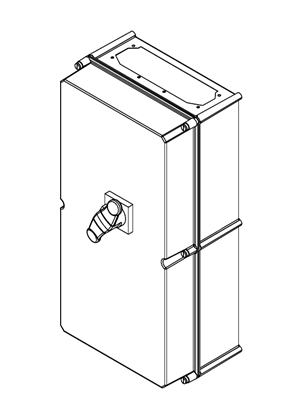 weatherproof enclosure - red handle - plastic - 360x720 mm - 3D CAD ...