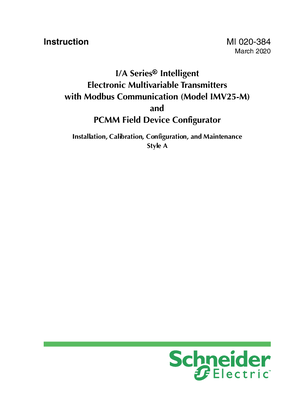 I/A Series Intelligent Electronic Multivariable Transmitters with ...