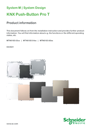 KNX Push-button Pro T, Product information, EN Manuel utilisateur ...