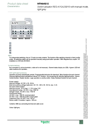 KNX Switch actuator REG-K/12x230/10 with manual mode, light grey ...