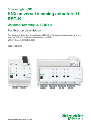 SpaceLogic KNX- Universal Dimming Actuator LL REG-K-ETS Software Description (EN) Süsteemi ...