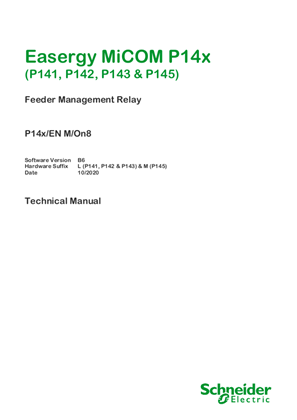 MiCOM P14x, Manual (global file) P14x/EN M/On8_B6__LM | Schneider Electric