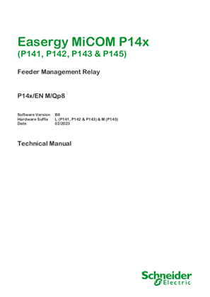 MiCOM P14x, Manual (global file) P14x/EN M/Qp8_B8__LM | Schneider Electric