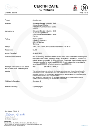 NEMKO Certificate | Schneider Electric