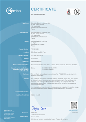 NEMKO Certificate Zertifikat | Schneider Electric