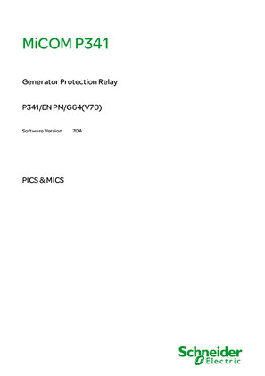 MiCOM P341, IEC 61850 PICS & MICS User guide | 슈나이더 일렉트릭
