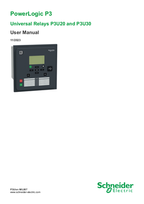 PowerLogic P3 - Universal Relays P3U20 and P3U30 | Schneider Electric