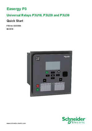 Easergy P3U Instruction Manual | Schneider Electric