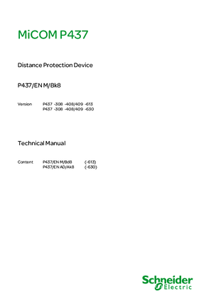 MiCOM P437, Manual (global file) P437/EN M/Ak8 | Schneider Electric