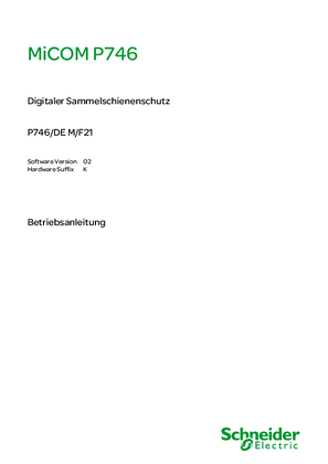 MiCOM P746, Betriebsanleitung (Globaldatei) P746/DE M/F21 ...