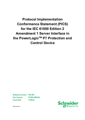 PowerLogic P7 Protection and Control Device, IEC 61850 PICS & MICS ...