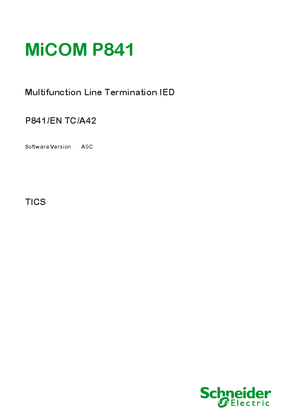 MiCOM P841, IEC 61850 PIXIT & TICS User guide | Schneider Electric