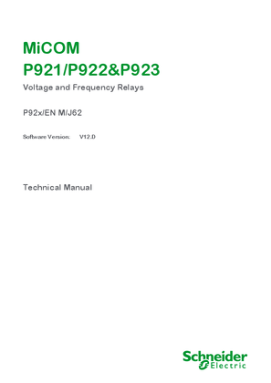 MiCOM P92x, Manual (Technical Guide) P92x/EN T/J62 | Schneider Electric