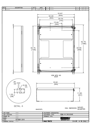 NQ/NF NEMA 4X FIBERGLASS ENCLOSURE - 38" HIGH Technical Drawing | 슈나이더 일렉트릭