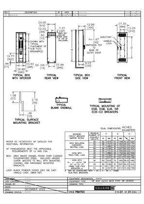 NF Panelboards, MCB, 400A, LA/LH, Vented Enclosure, Type 3R, Drawing No ...
