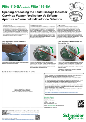 Flite 110-SA and Flite 116-SA Quick start | Schneider Electric
