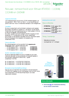 Nieuwe remeenheid voor Altivar ATV930 – 110kW, 132kW en 160kW ...