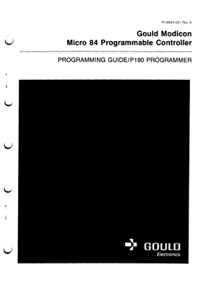 M84 Programmable Controller / P190 Programmer User guide | Schneider ...