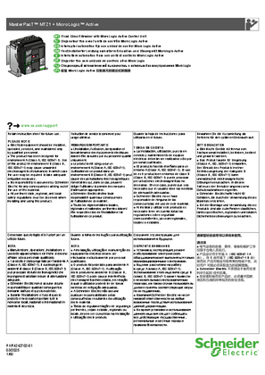 MasterPacT MTZ1 Fixed Circuit Breaker + MicroLogic Active - Instruction ...