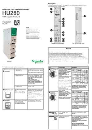 PowerLogic HU280 - Installation guide | Schneider Electric