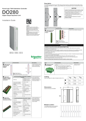 PowerLogic DO280 - Installation guide | Schneider Electric