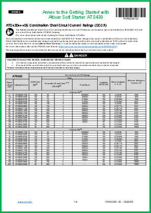 Getting started with ATS430 - Annex SCCR | Schneider Electric