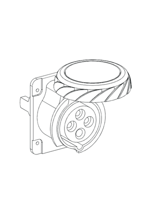 Mureva PK Panel Socket straight Fast 16A 3P-E 380-415V IP67 - 3D CAD ...