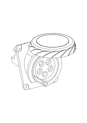 Mureva PK Panel Socket angled Fast 32A 3P-N-E 380-415V IP67 - 3D CAD ...