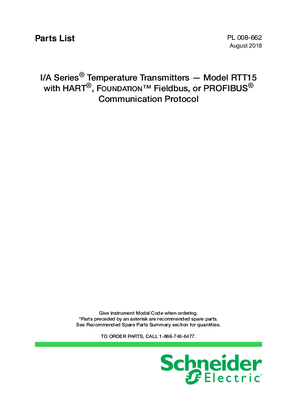 I/A Series Temperature Transmitters — Model RTT15 with HART, FOUNDATION ...