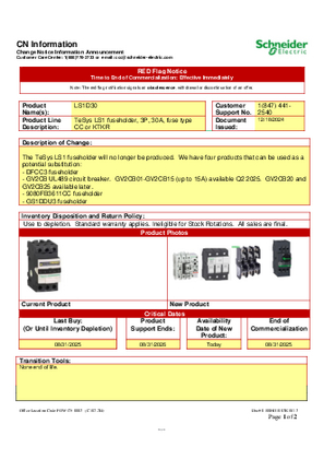 LS1D Fuseholder obsolescence | Schneider Electric