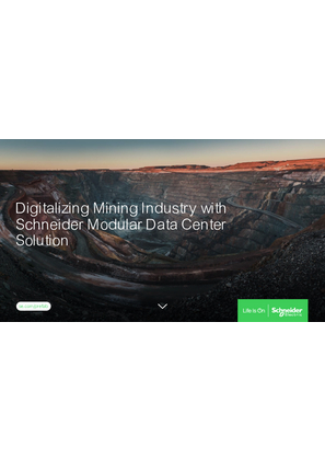 Digitizing Mining Industry with Schneider Modular Data Center Solution ...