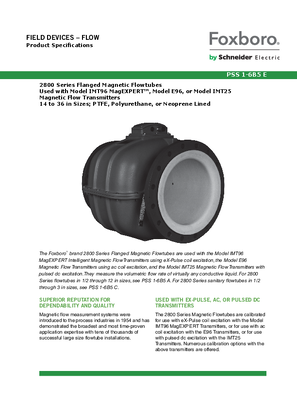 2800 Series Flanged Magnetic Flowtubes Used with MagEXPERT or E96 ...