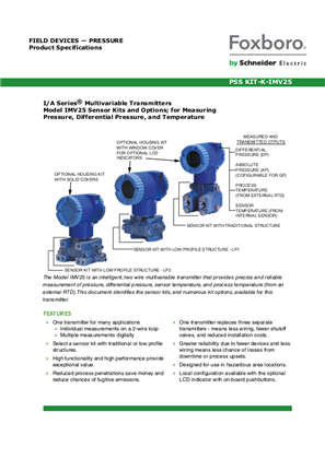 I/A Series Multivariable Transmitters Model IMV25 Sensor Kits and ...