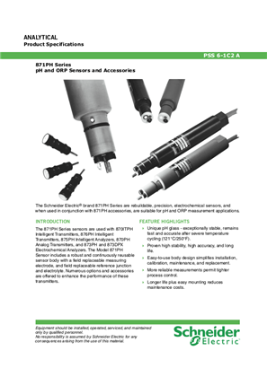 FIELD DEVICES ANALYTICAL PRODUCT SPECIFICATIONS | Schneider Electric