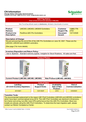 LMC Pro Controller - LMC300, LMC400, LMC600 EOC | Schneider Electric
