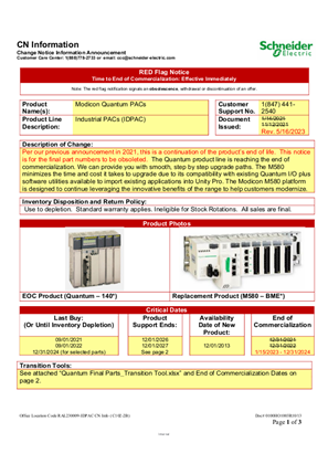 Modicon Quantum CN Info | Schneider Electric