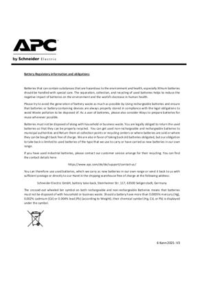 Battery Regulatory Information | Schneider Electric