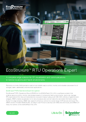 EcoStruxure RTU Operations Expert Brochure | Schneider Electric