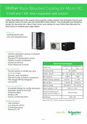 Uniflair Rack Mounted Cooling for Micro DC 3.5kW_5U_Direct Expansion ...