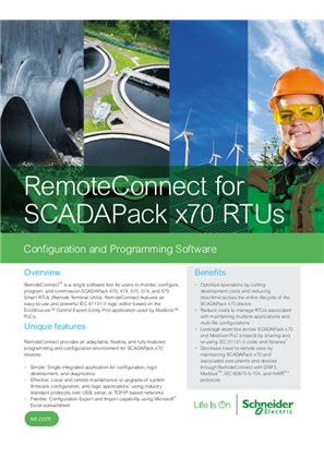 RemoteConnect for SCADAPack x70 RTUs Datasheet Letter | Schneider Electric