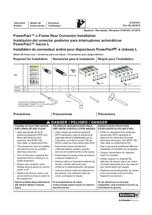 PowerPacT L-Frame Rear Connectors Installation Instructions Instruction ...