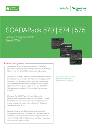 SCADAPack 570 574 575 RTUs Datasheet A4 | Schneider Electric