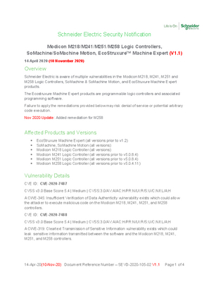 Security Notification - Modicon M218/M241/M251/M258 Logic Controllers ...