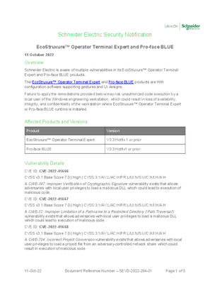 Security Notification - EcoStruxure Operator Terminal Expert and Pro ...