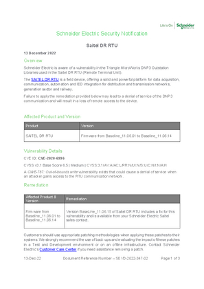 Security Notification - SEVD-347-02 Saitel DR RTU Security and Safety ...