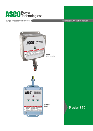 ASCO Model 350 Surge Protective Devices Installation and Operation ...