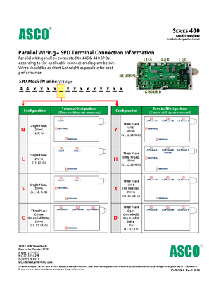 ASCO SERIES 400 Model 445/440 Installation and Operation Manual ...