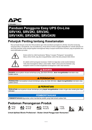 User Manual Easy UPS On-Line SRV1KI, SRV2KI, SRV3KI SRV1KRI, SRV2KRI, SRV3KRI (IEC, -BR, -AR ...